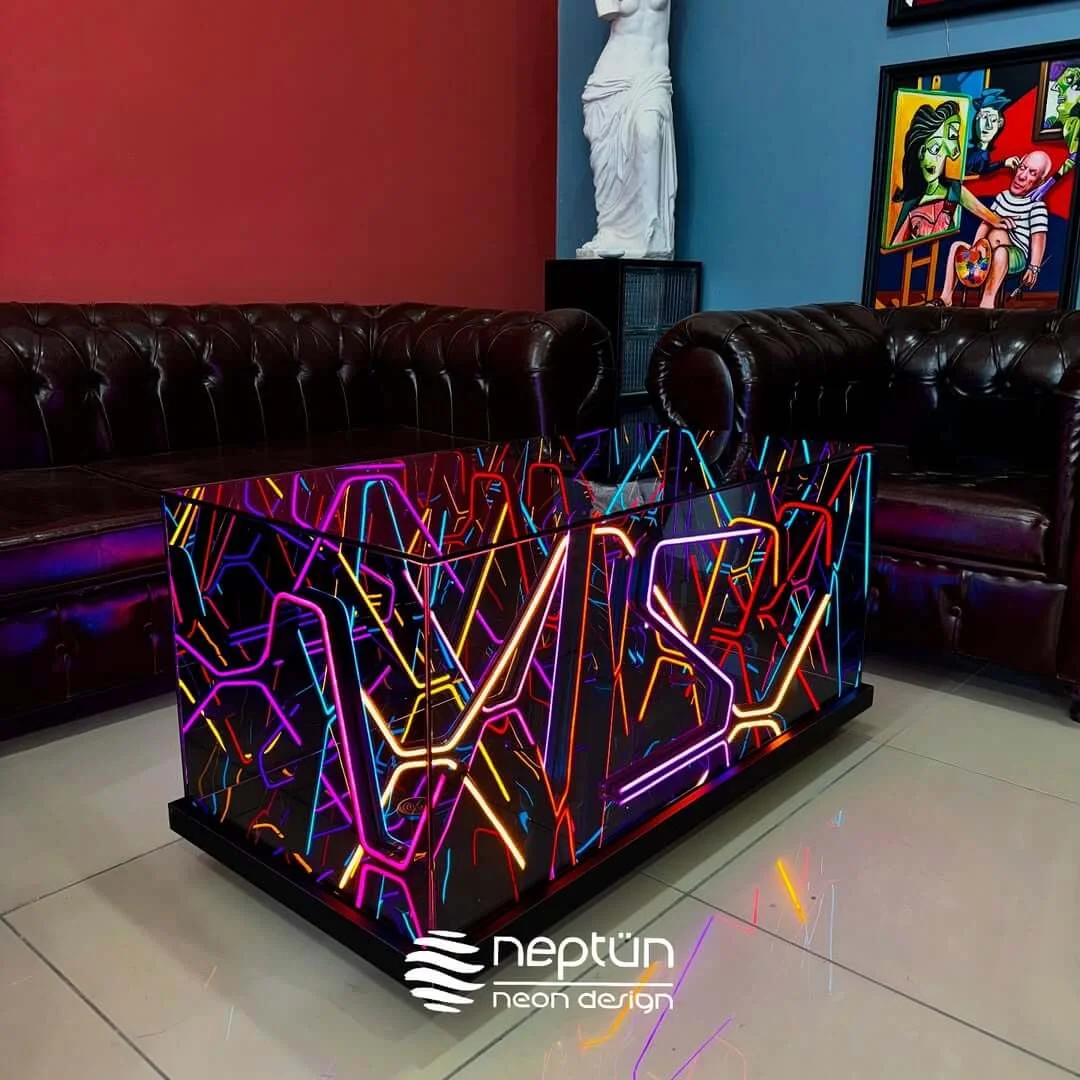 Premium Infinity Black Table Purple Mix - Neptün Neon Design
